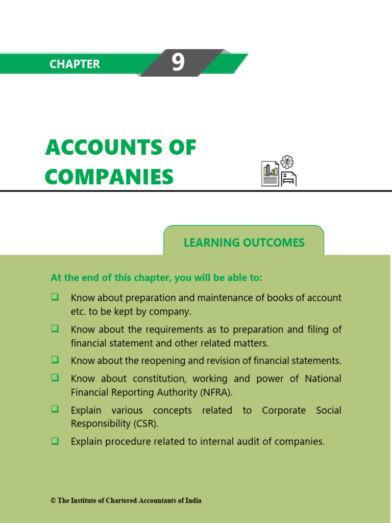 9th Chapter Accounts of Companies | PDF | Financial Statement | Audit