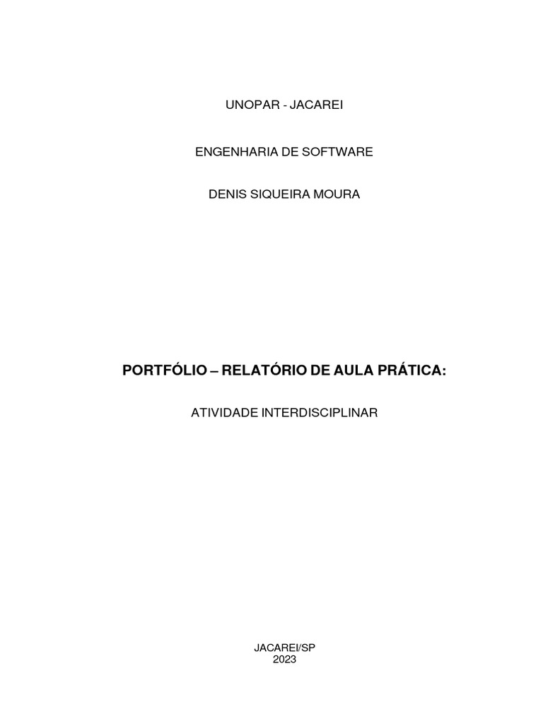 Atividade Portifólio - Desenvolvimento e Banco de Dados | Download ... Atividade Portifólio - Desenvolvimento e Banco de Dados | Download ...
