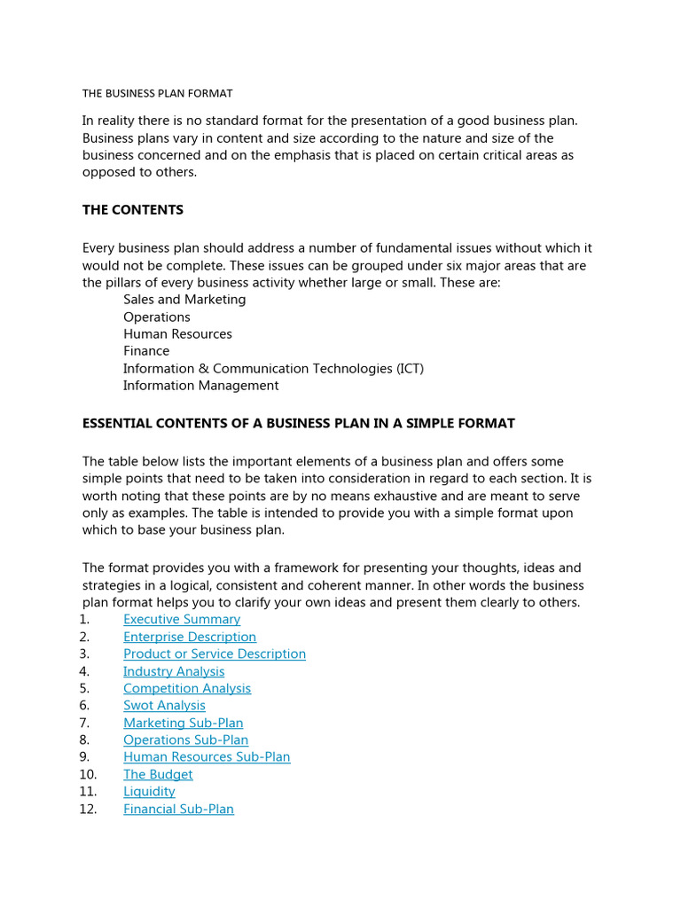 The Business Plan Format | PDF | Typefaces | Serif