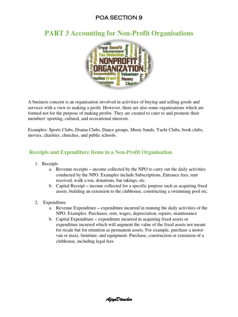 POA Section 9 Part 3 NPO | PDF | Expense | Debits And Credits