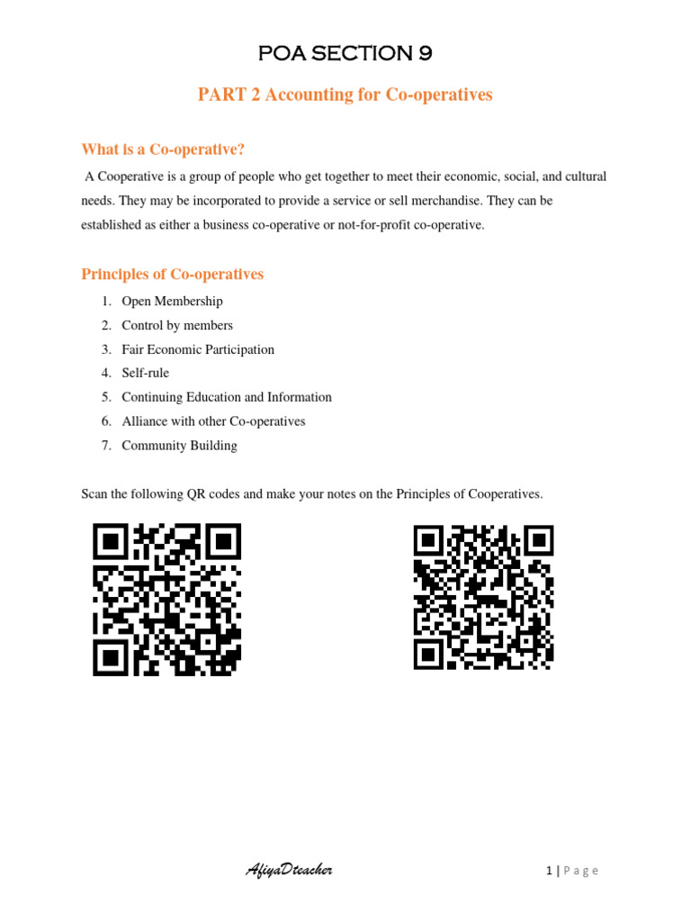 POA Section 9 Part 2 Cooperatives | PDF | Cooperative | Expense