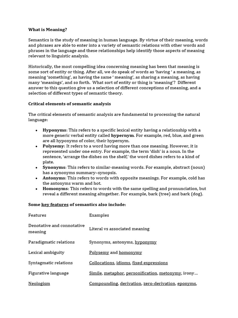 Semantics 2 | PDF | Semantics | Lexical Semantics Semantics 2 | PDF | Semantics | Lexical Semantics
