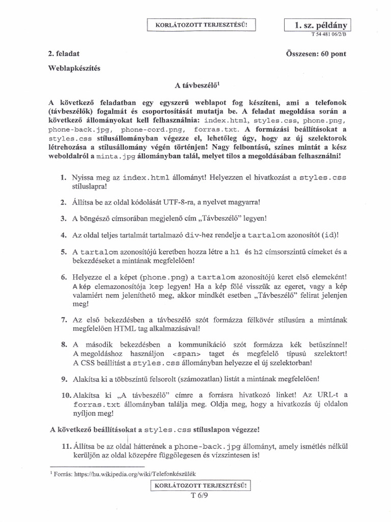 Weblap Feladat | PDF