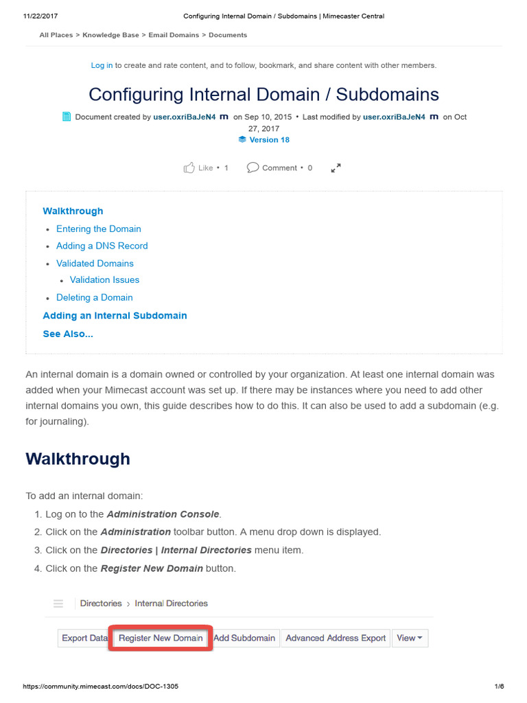 Configuring Internal Domain - Subdomains - Mimecaster Central | PDF | Domain Name System ...
