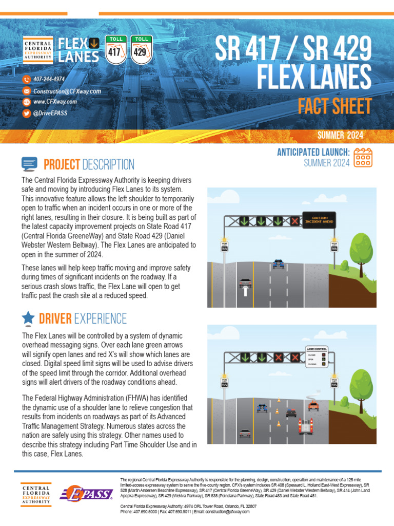 Flex Lanes on SR 417 and SR 429 | PDF | Traffic | Transport Safety