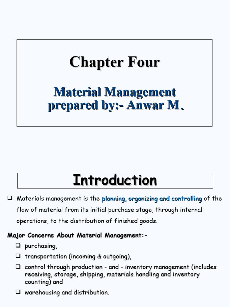 Material Managment Chapter Four | PDF | Inventory | Demand