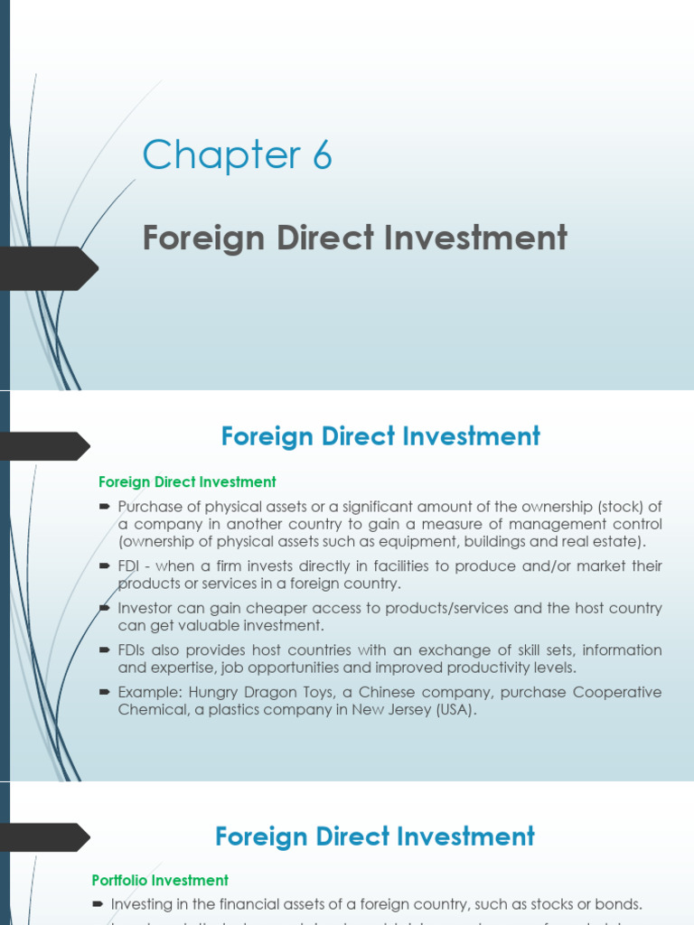Topic 6 - Foreign Direct Investment | PDF | Foreign Direct Investment ...