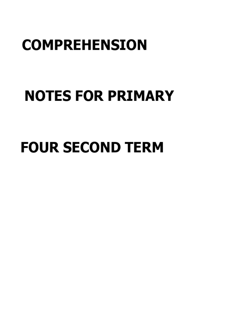P4 English Comprehension Term 2 Notes | PDF