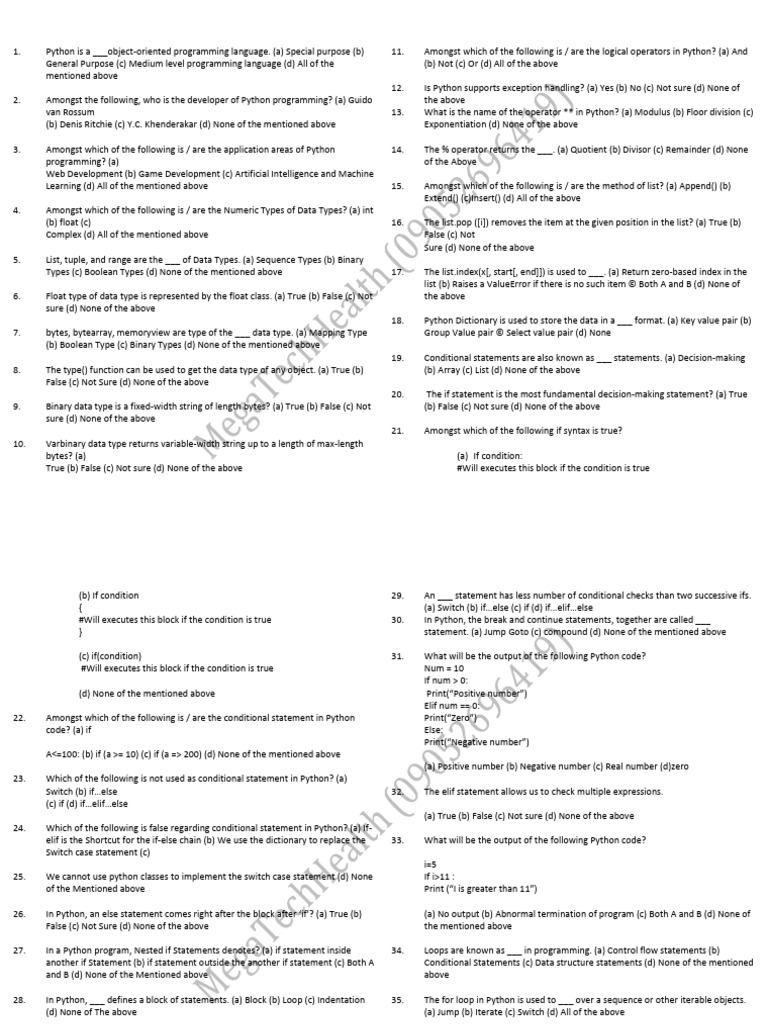 Python1 Edited Pdf Control Flow Python Programming Language