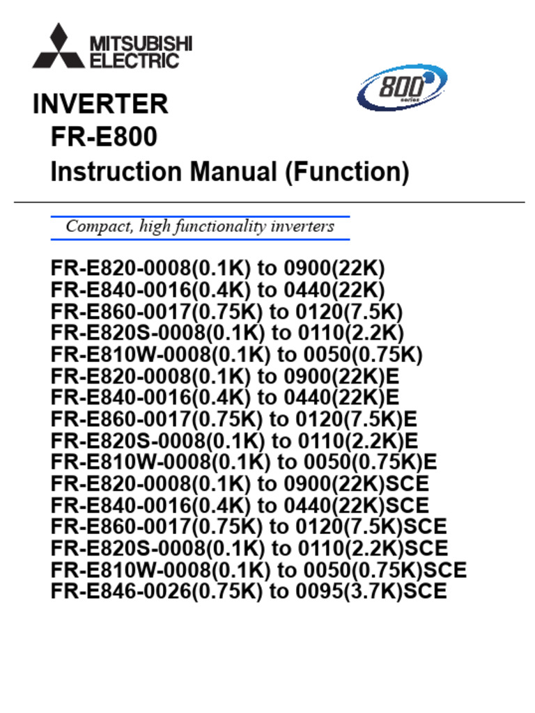 FR-E800 Inverter Instruction Manual | PDF | Power Inverter | Computer ...
