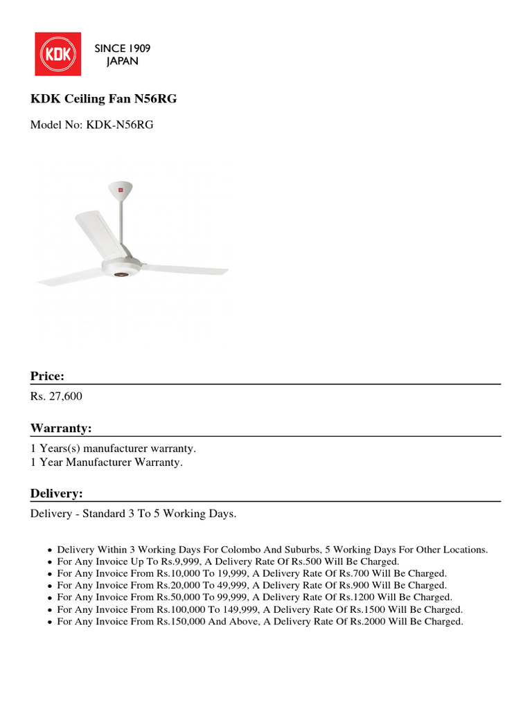 Product Brochure KDK n56rg | PDF