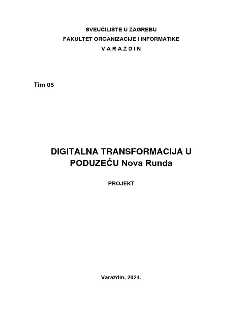 Digitalna Transformacija Pivovara NovaRunda | PDF