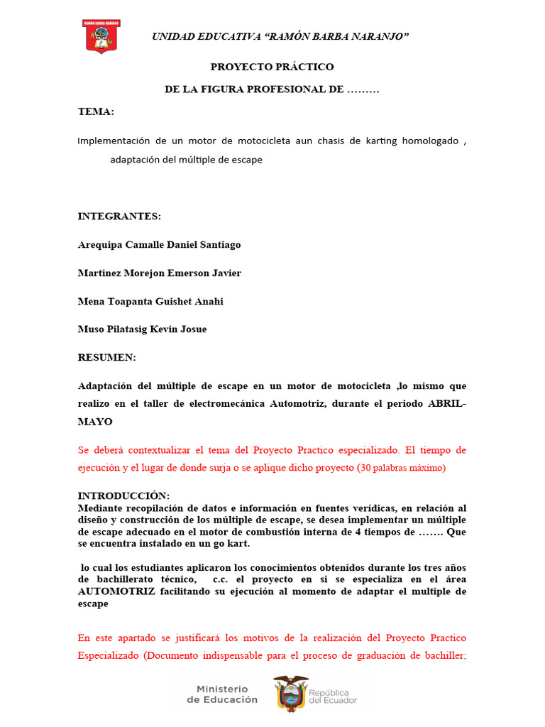 Proyecto Práctico Formato | PDF