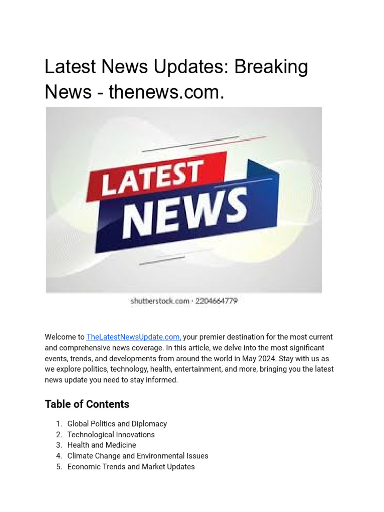 The NewsLatest News Updates: Breaking News - Thenews - Com. | PDF ...