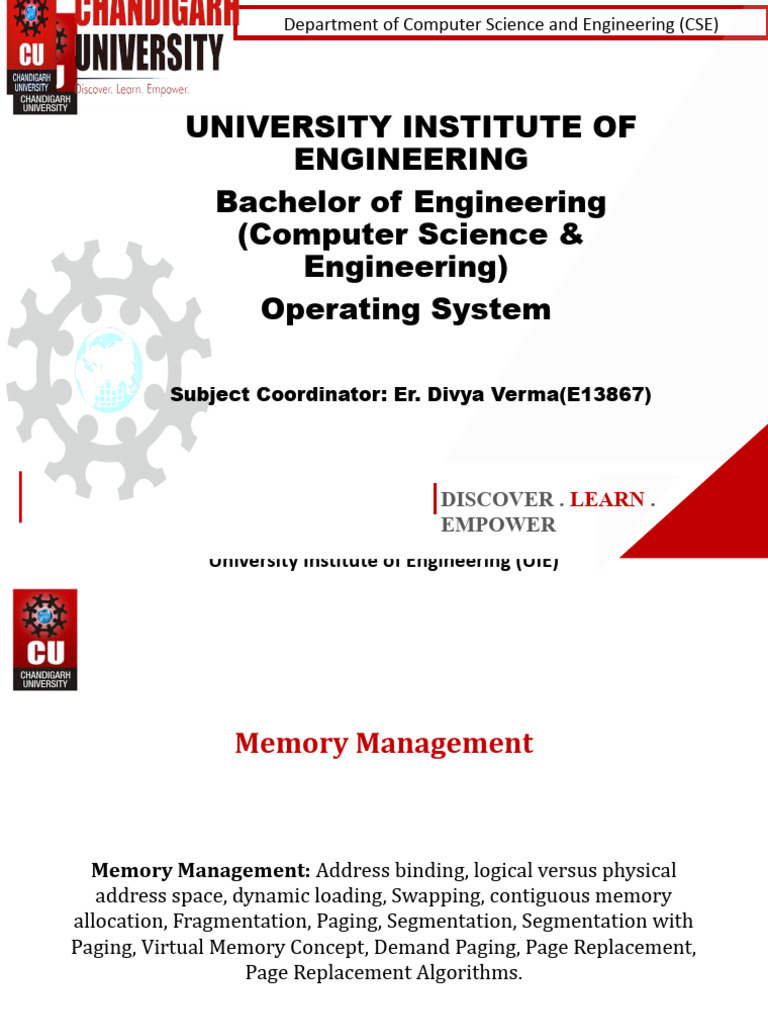 L-2.1.1 Memory Management | PDF | Computer Data Storage | Process (Computing)