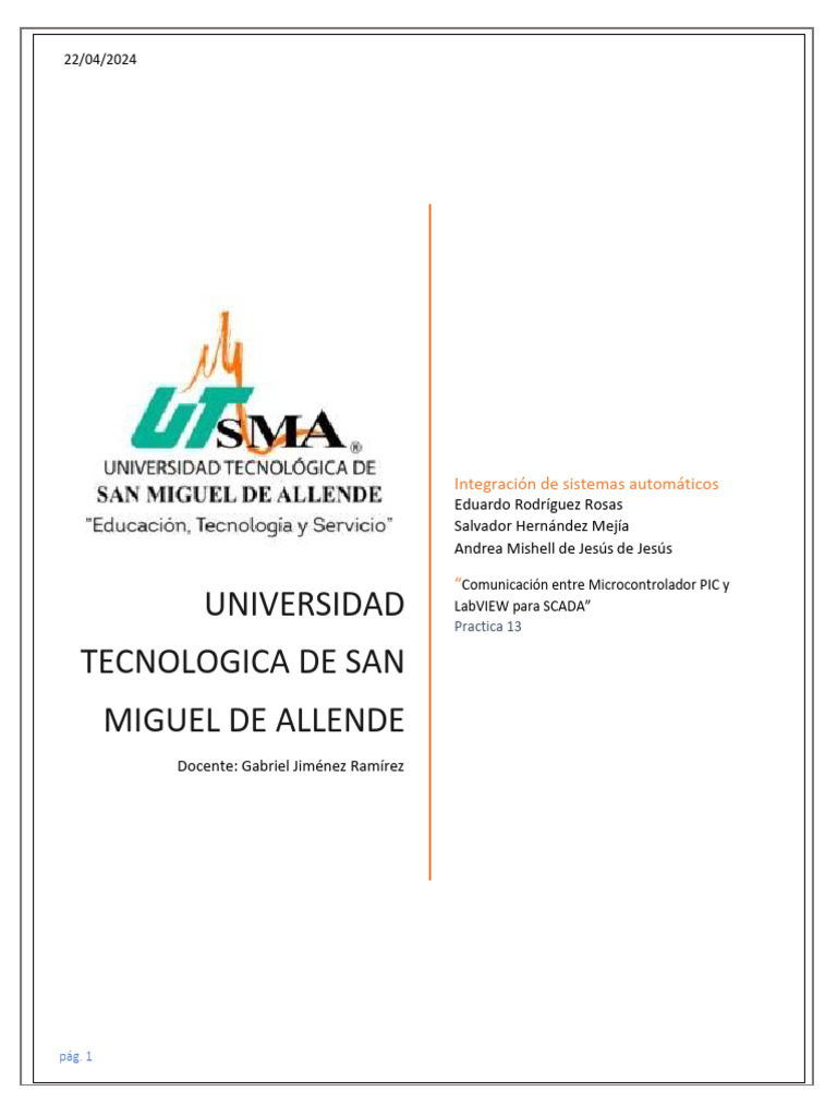PRACTICA 13 SCADA | Descargar gratis PDF | Scada | Microcontrolador