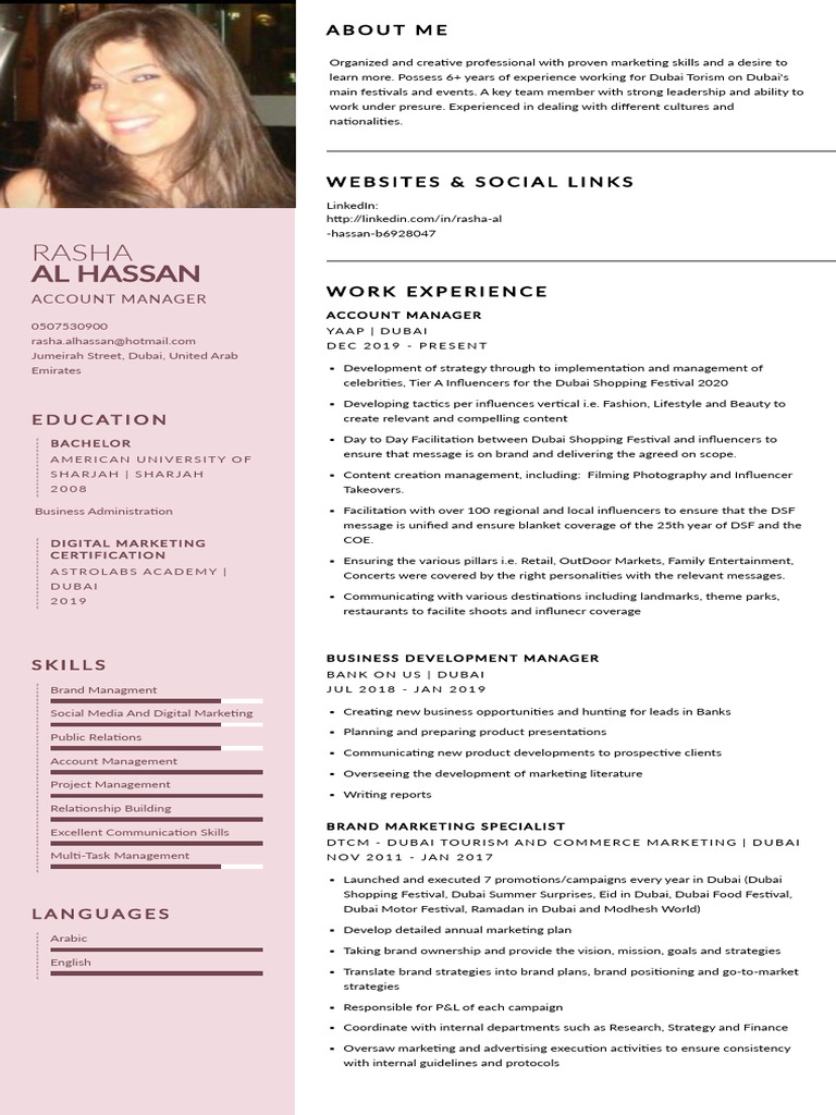 Rasha Alhassan Resume 2020 | PDF | Dubai | Marketing