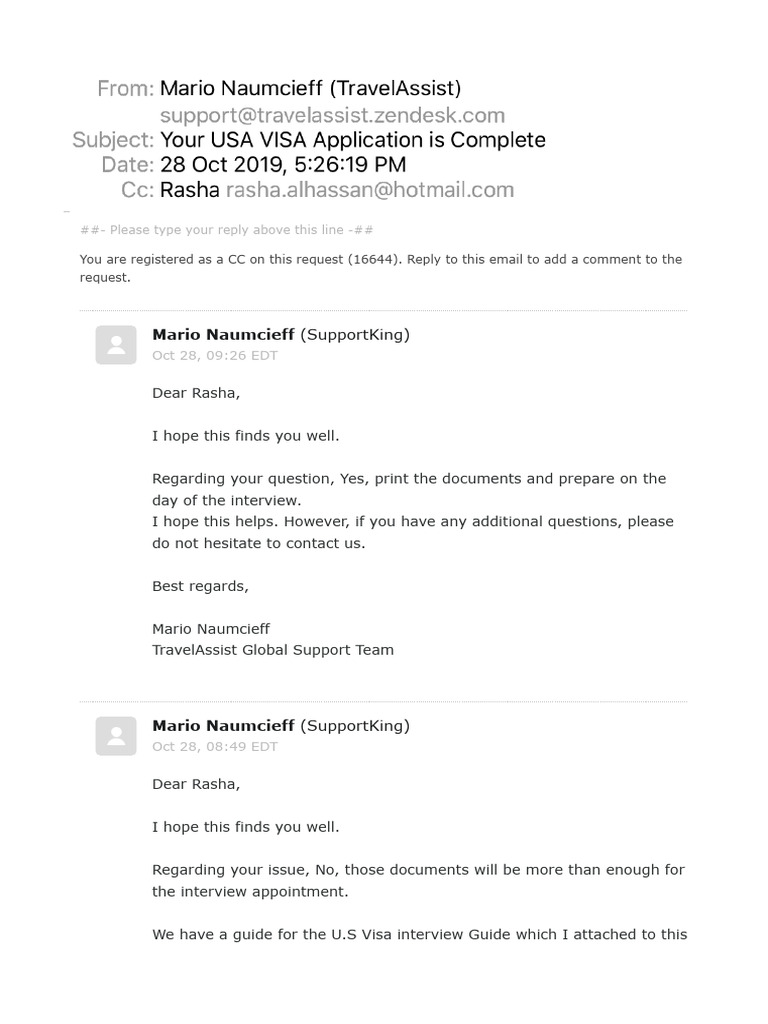 Draft FWD Your USA VISA Application Is Complete | PDF | Travel Visa ...