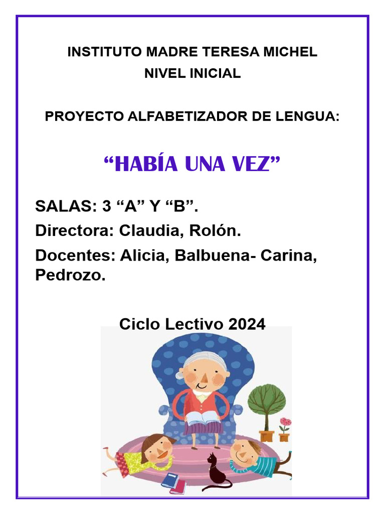 Proyecto Habia Una Vez Sala de 3 | PDF | Cuentos | Educación de la ...