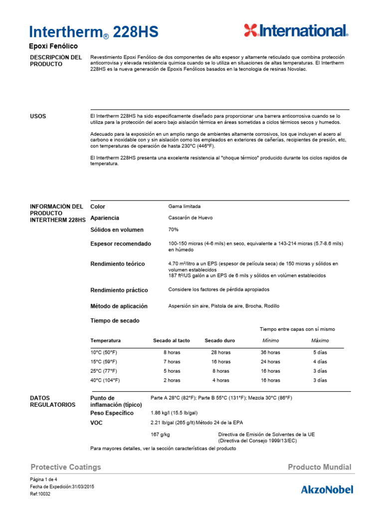 Intertherm 228HS Spa | PDF | Epoxy | Acero