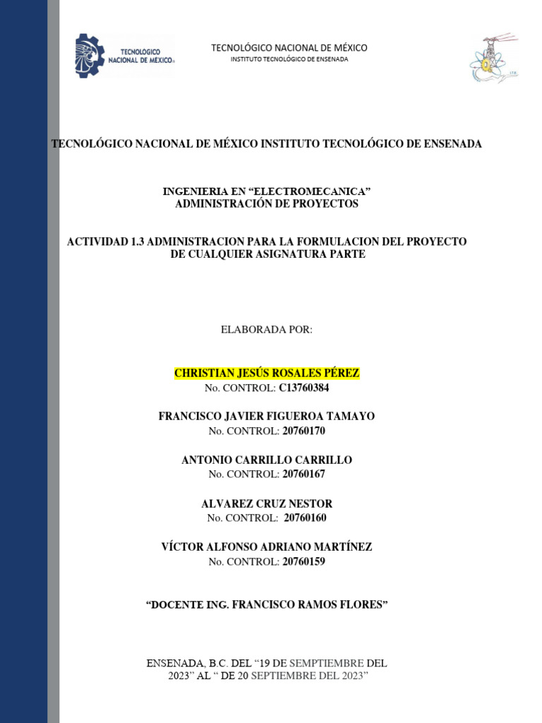 Actividad 1 - 3 - 2 | PDF | Gestión de proyectos | Planificación