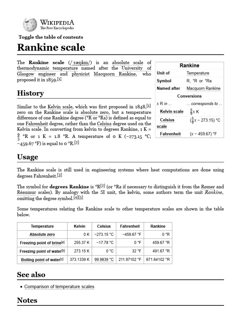 Rankine Scale | PDF | Fahrenheit | Temperature Rankine Scale | PDF | Fahrenheit | Temperature