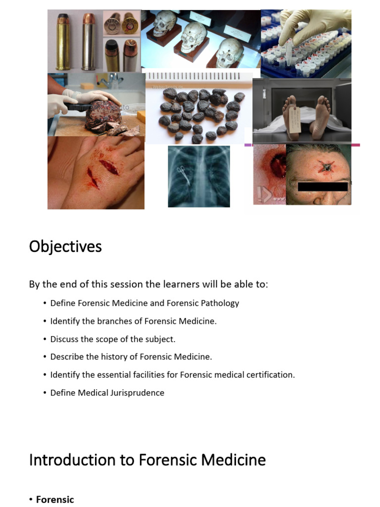 Overview of Forensic Medicine Objectives | PDF | Forensic Science ...