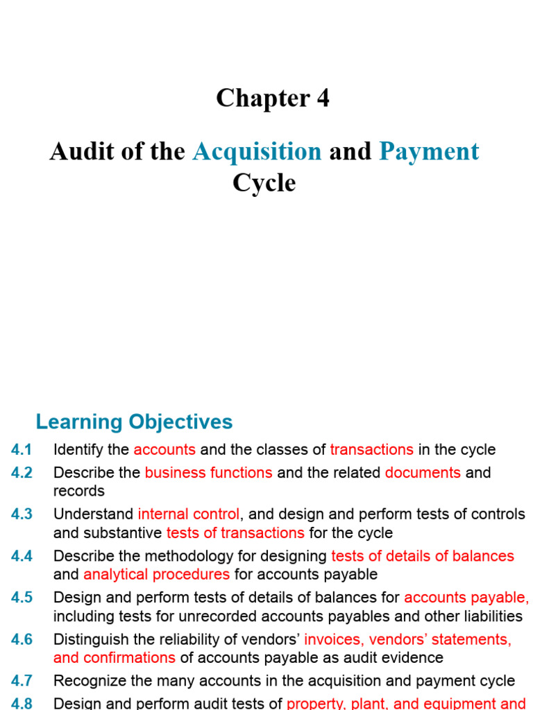 Audit of Acqusition & Payment Cycle | Download Free PDF | Accounts ...