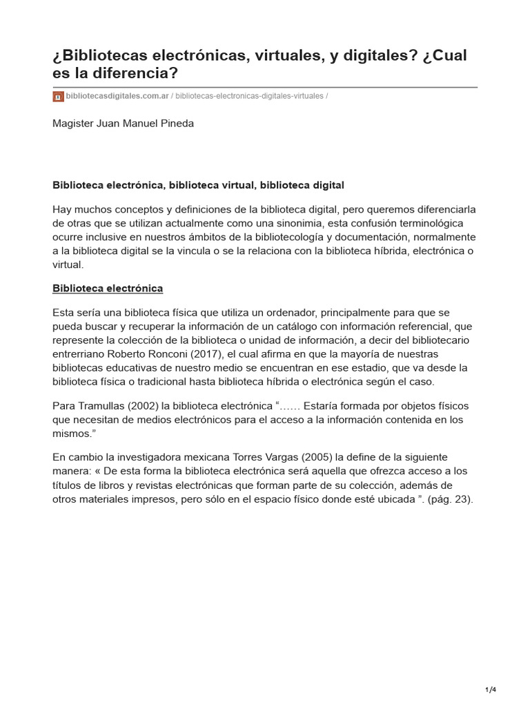 Pineda. Bibliotecasdigitales - Com.ar-Bibliotecas Electrónicas Virtuales y Digitales Cual Es La ...