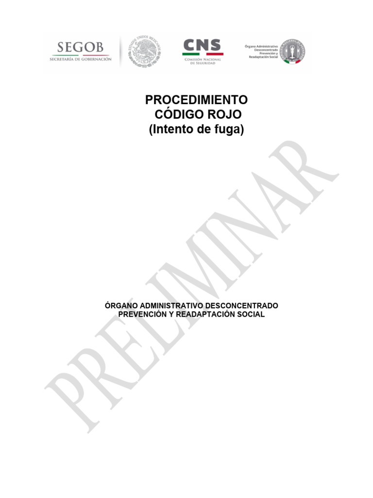 Procedimiento Código Rojo: Intento de Fuga | PDF | Prisión | Policía