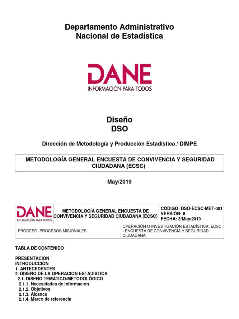 MetodologÃ A ECSC 2019 | PDF | Victimologia | Crímenes