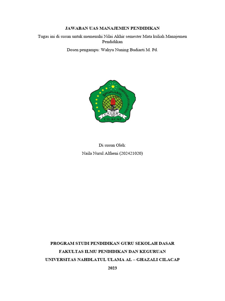 Jawaban Uas Manajemen Pendidikan | PDF