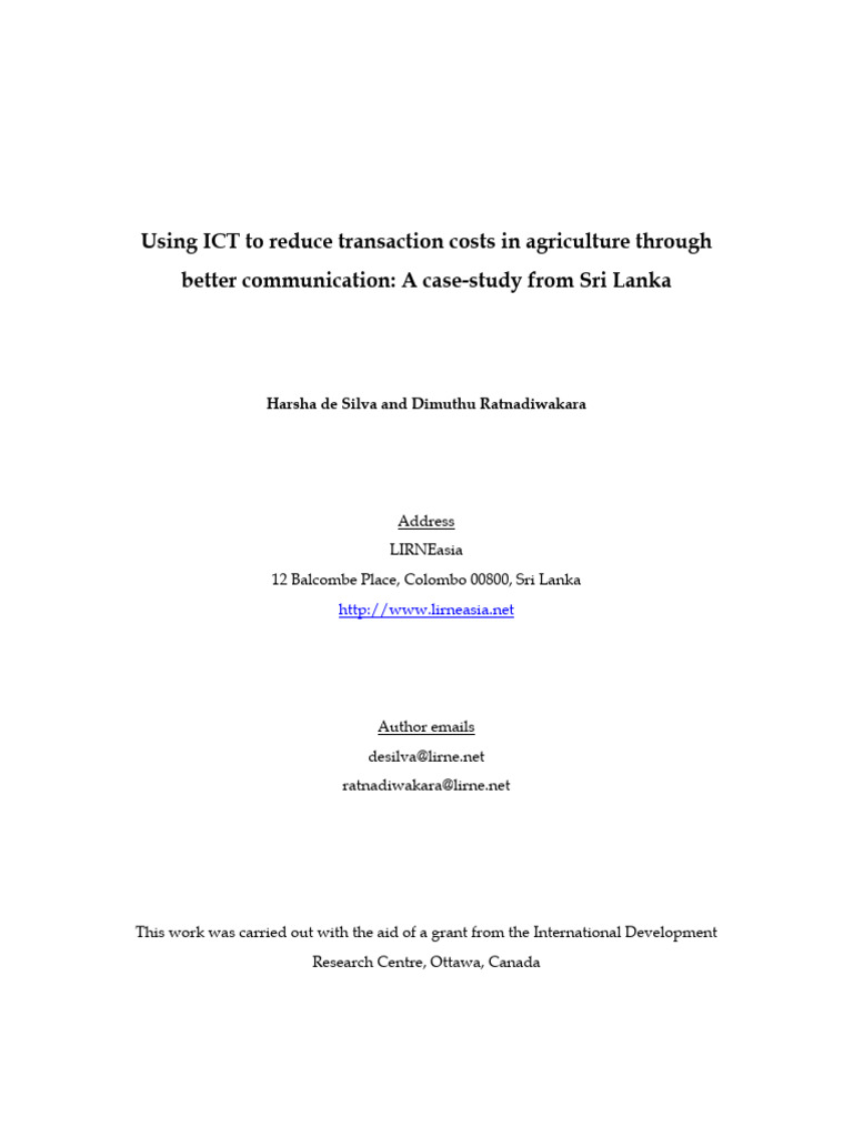 Document ICT Transaction Costs | Download Free PDF | Market (Economics ...