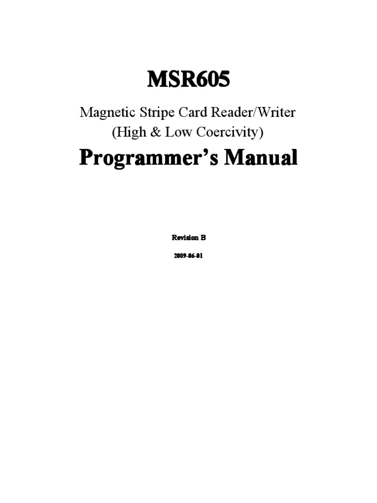 MSR605 Programmer's Manual | PDF