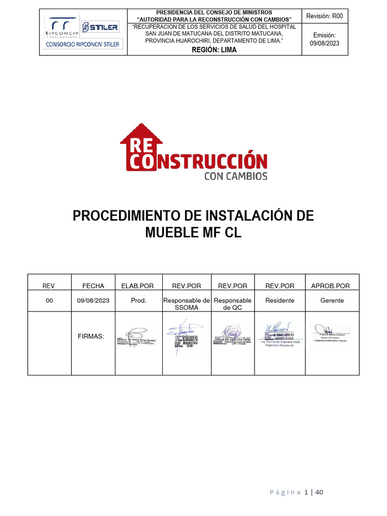 Procedimiento MF CL | PDF | Calidad (comercial) | Lima