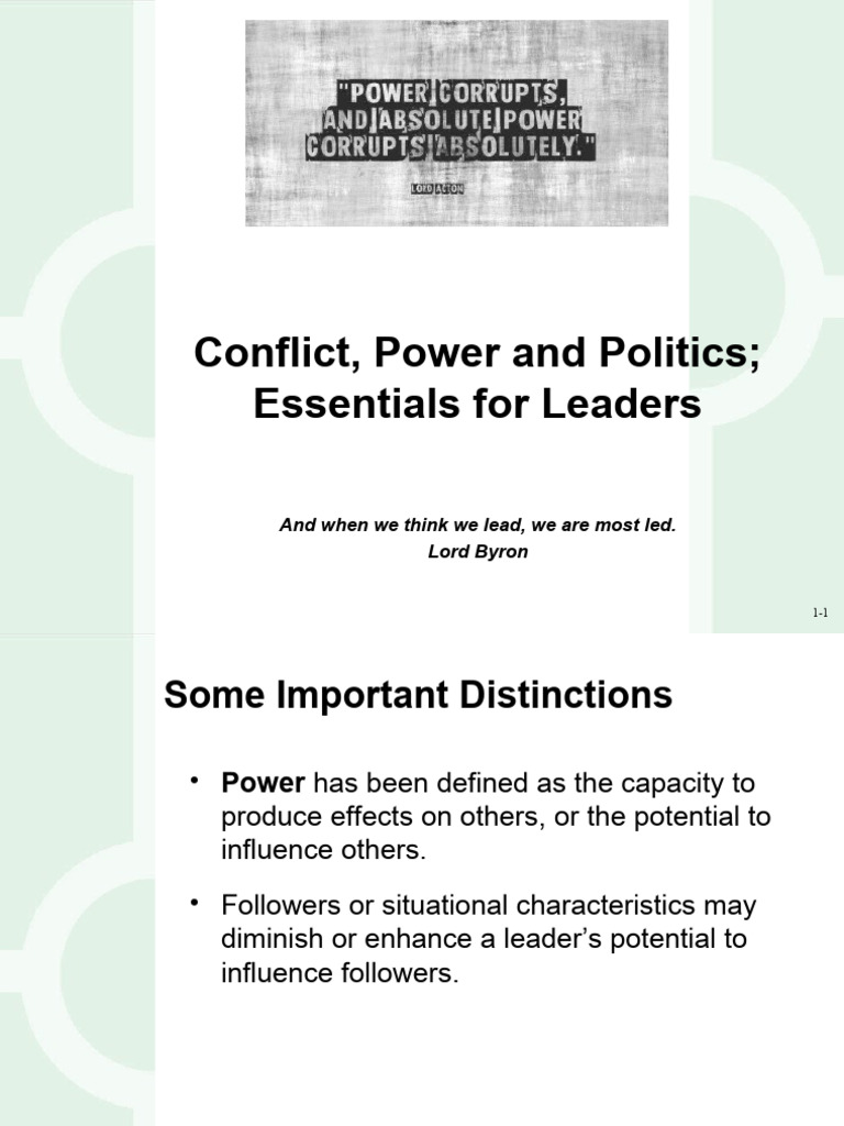 Leadership, Power, and Politics Guide | PDF | Leadership | Power ...