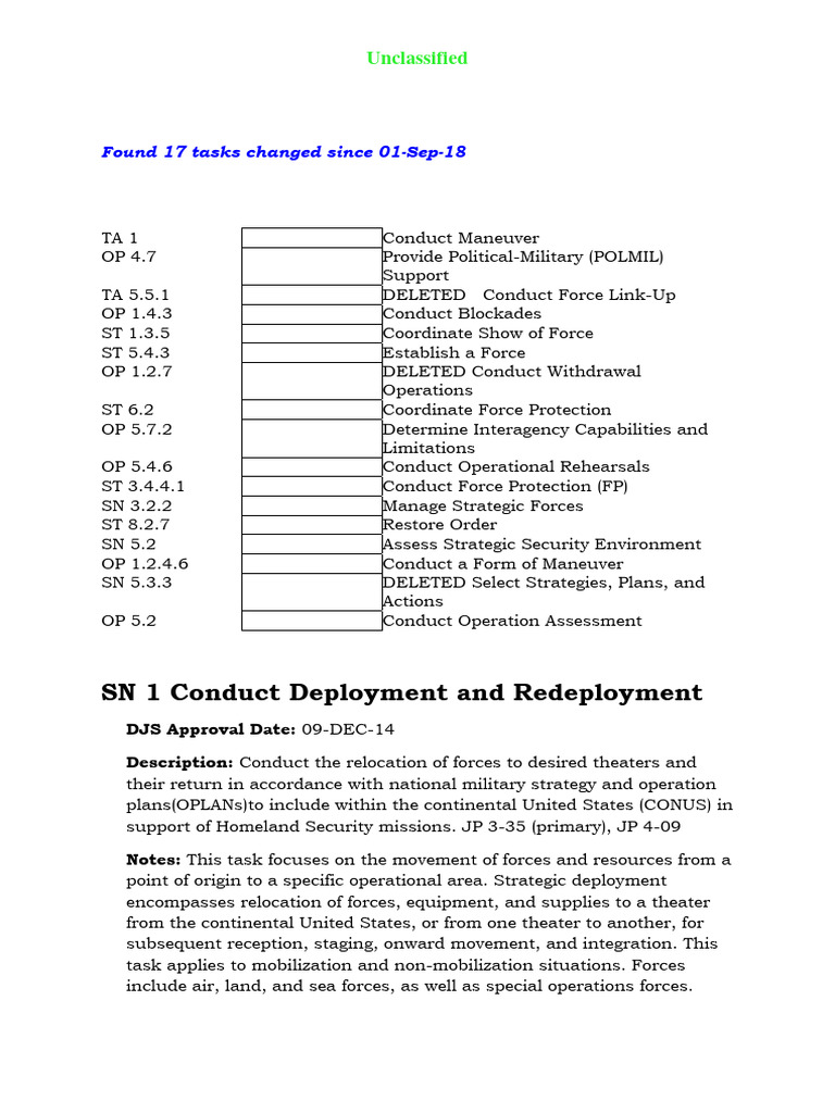 Universal Joint Task List (UJTL) - 2019-Ingles-Informativa | PDF ...
