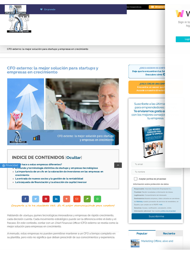 CFO Externo: Clave para Startups | PDF | Business | Empresa de inicio