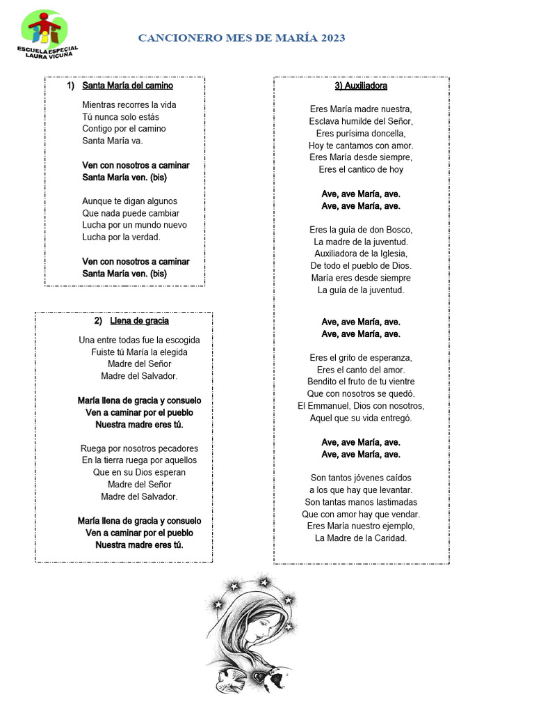 Canciones del Mes de María 2023 | PDF | María, madre de Jesús | Oración