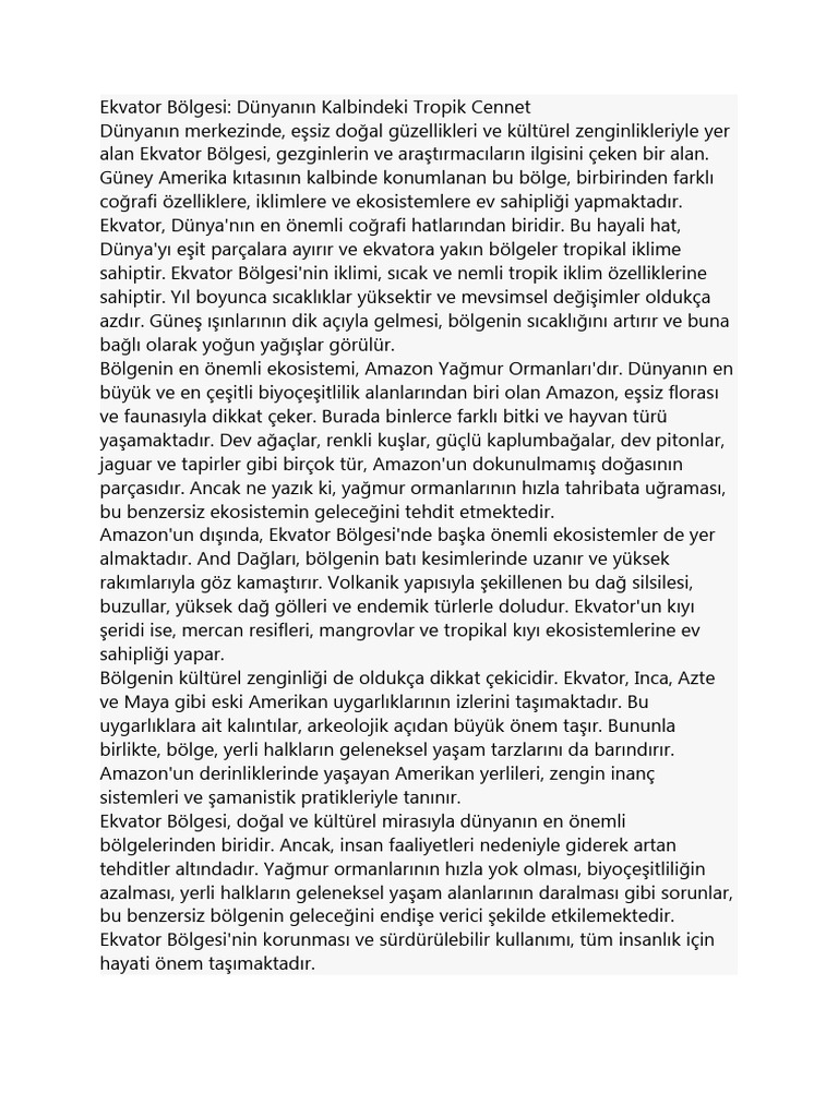 Ekvator Bölgesi | PDF