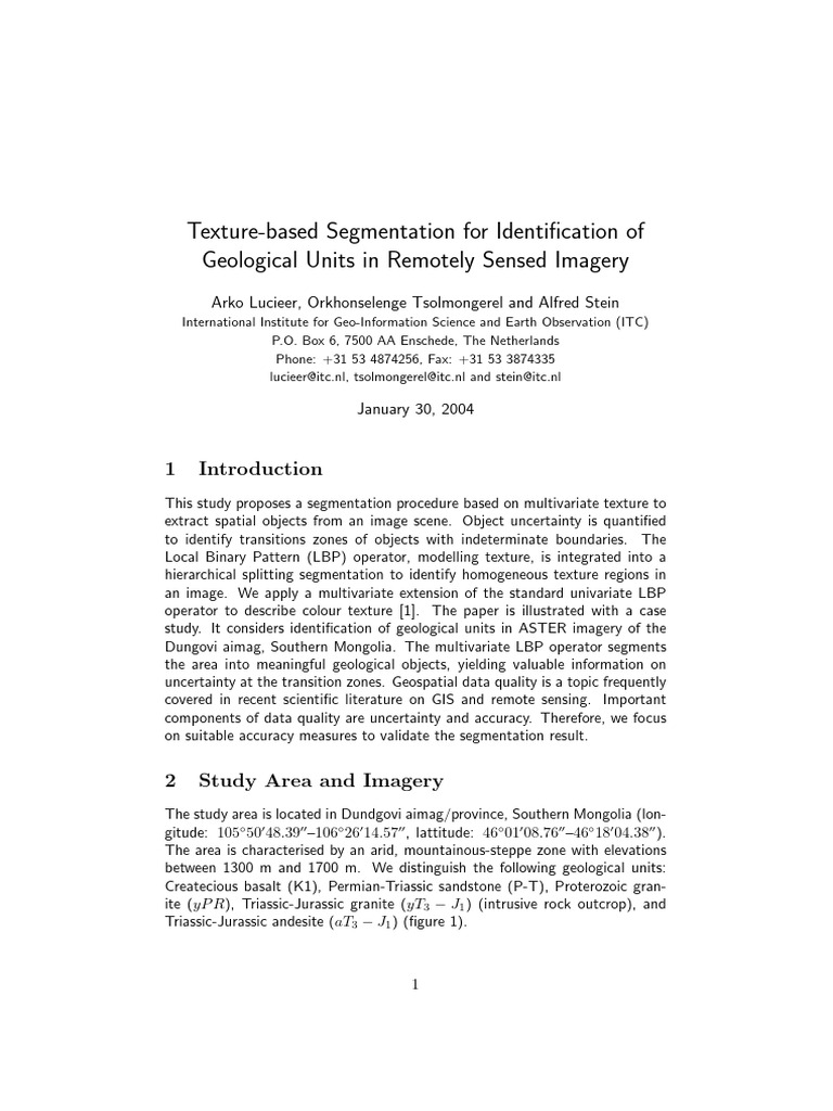 Texture-Based Segmentation Remote Sense | PDF | Image Segmentation | Infrared