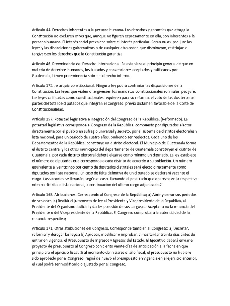 Derechos Humanos en el Artículo 44 | PDF | Legislador | Gobierno