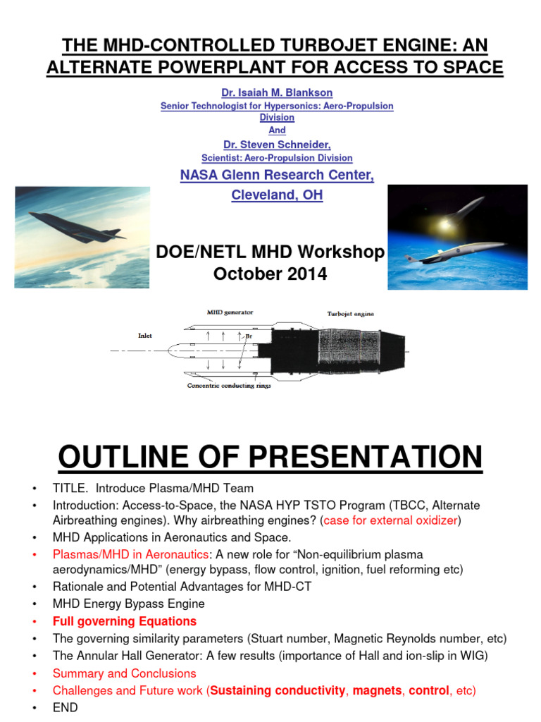 The Mhd-Controlled Turbojet Engine: An Alternate Powerplant For Access ...