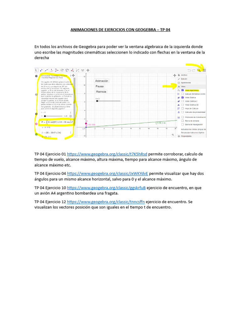 Animaciones Con Geogebra TP04 | PDF
