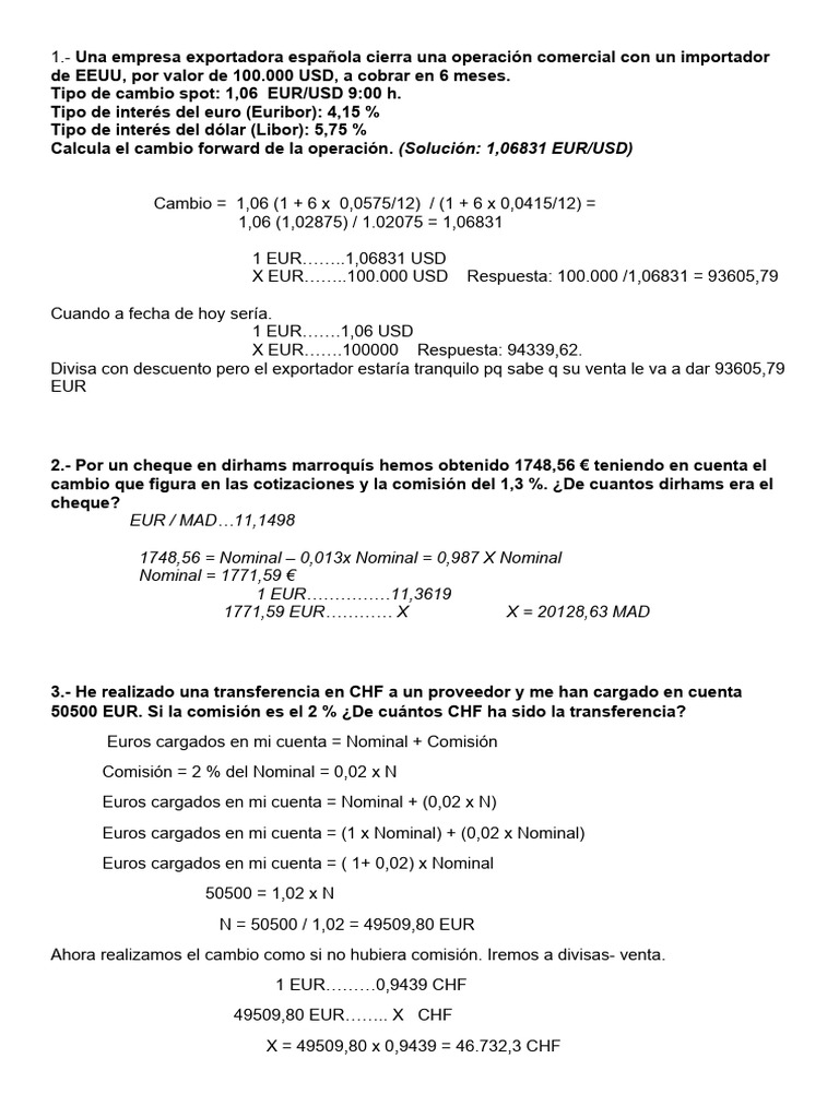 Examen Primera Evaluación Con Respuestas Corregidas | PDF | Mercado de divisas | Derechos ...