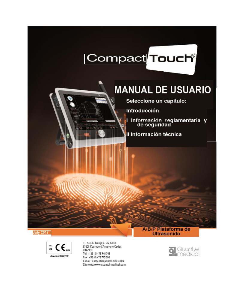 Manual de Usuario - Compact Touch | PDF | Ultrasonido | USB