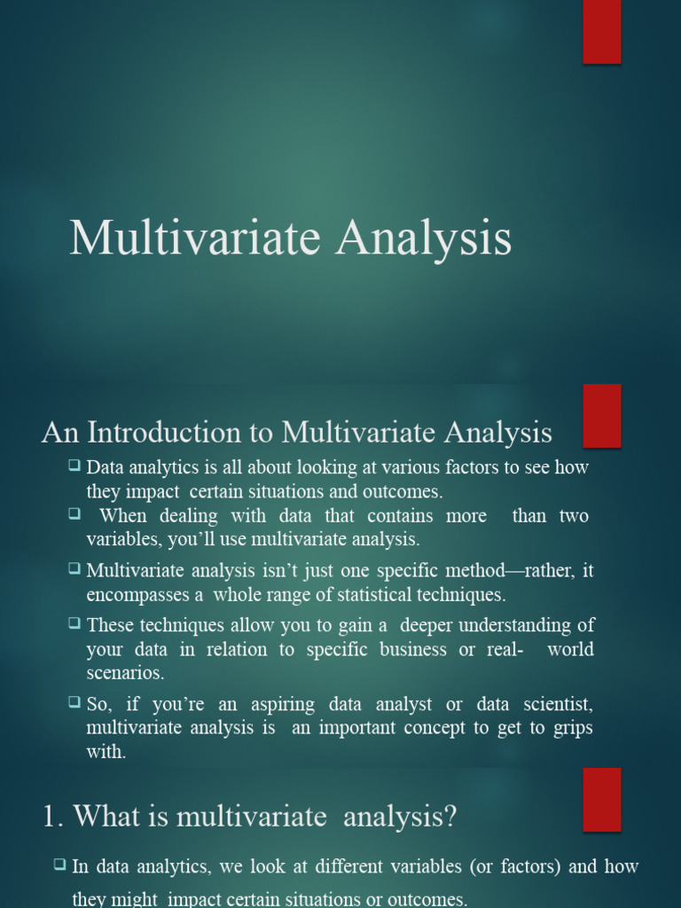 Multivariate Analysis | PDF | Dependent And Independent Variables | Linear Regression