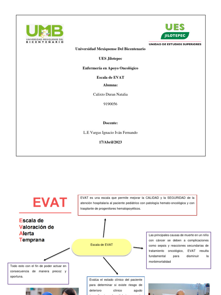 Escala de EVAT | PDF | Enfermería | Septicemia