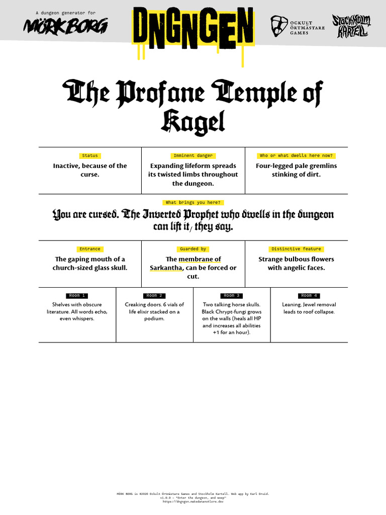 DNGNGEN - The Profane Temple of Kagel | PDF